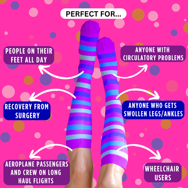 Classic Purple Stripes Compression Socks – Funky Sock Co
