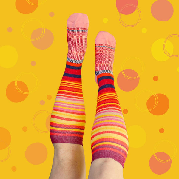 Red Yellow Stripes Classic Compression Socks – Funky Sock Co